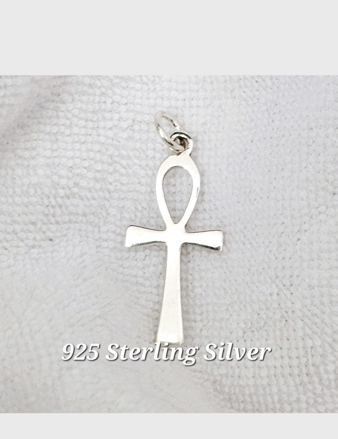 Solid .925 Sterling Silver 1 Inch Plain Ankh Ank Crux Ansata Cross ...