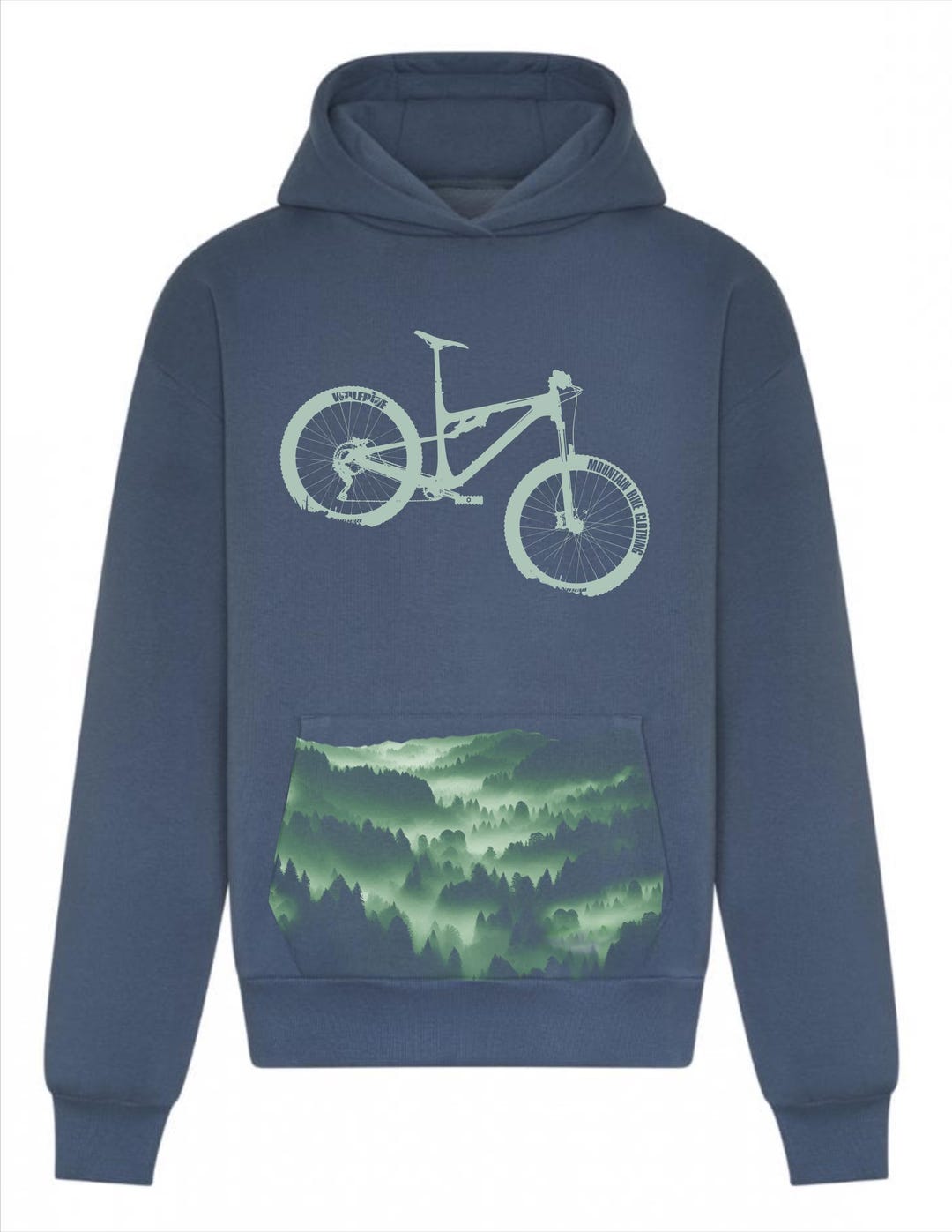 Mountain Bike Misty Forest Hoodie, Cycling, Full Suspension MTB Hooded ...