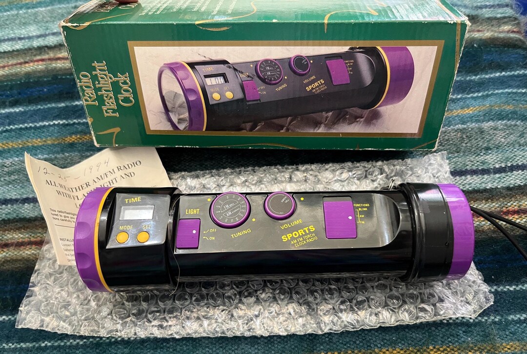 Multi-function Flashlight Radio Clock Brand New in Box - Etsy