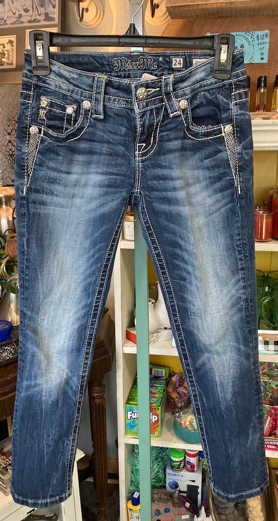 Miss Me Vintage Signature Crop Size 24 Short - Etsy