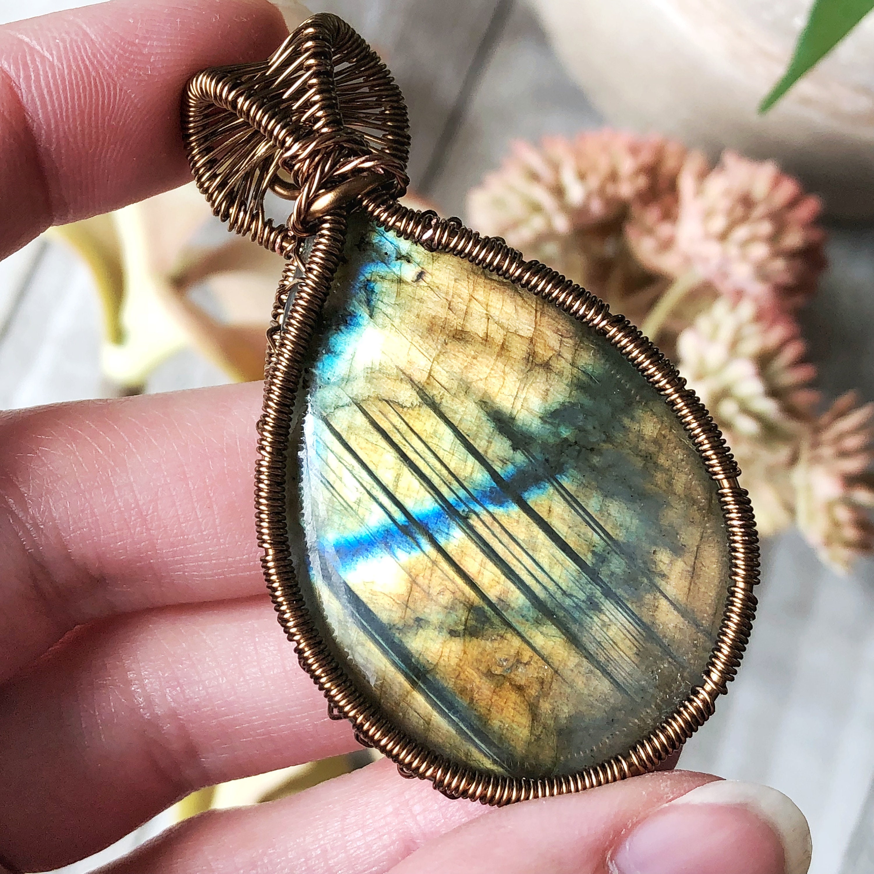 Wire Wrapped Labradorite Pendant