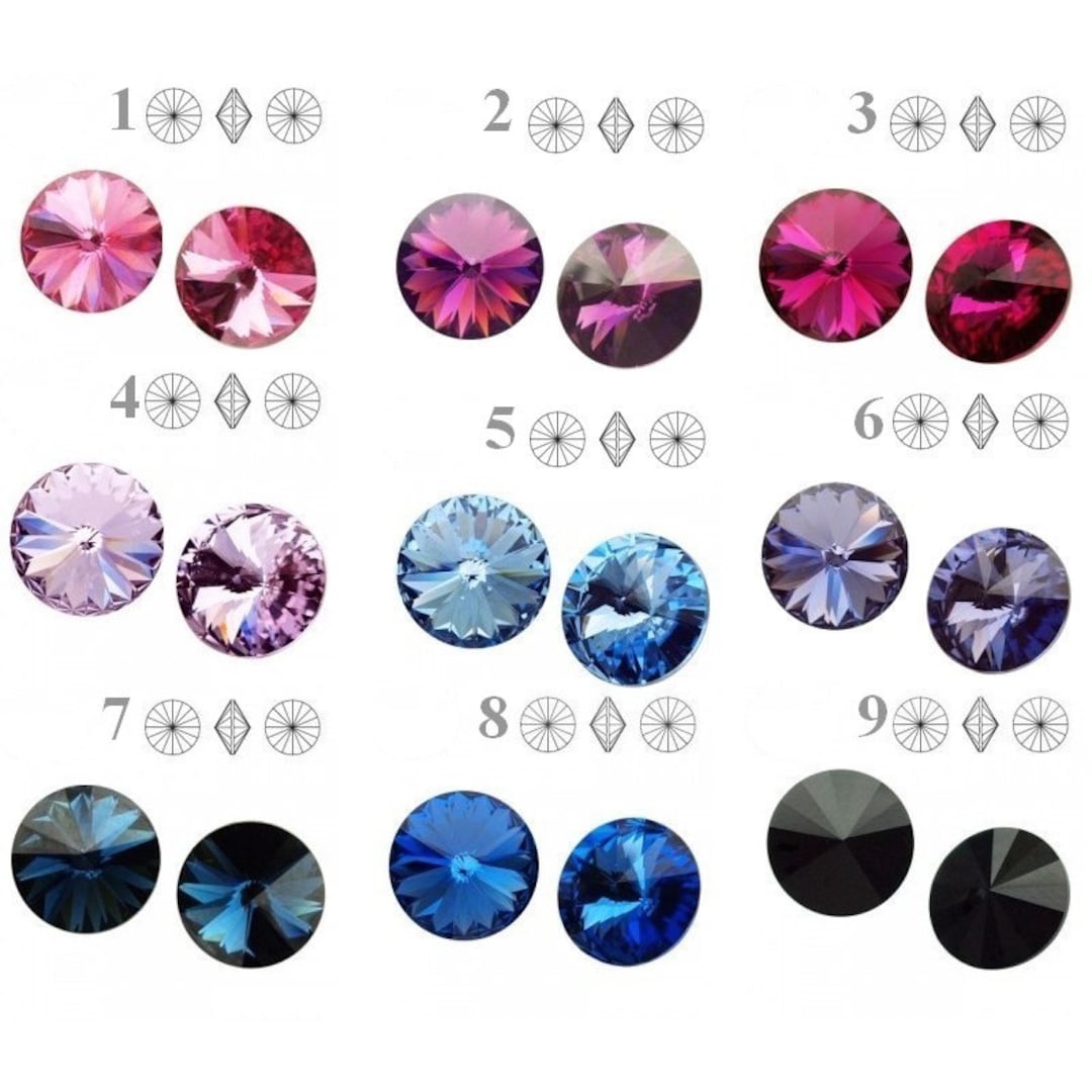 1122 Swarovski Crystal Rivoli 14mm Multiple Colors for Earrings ...