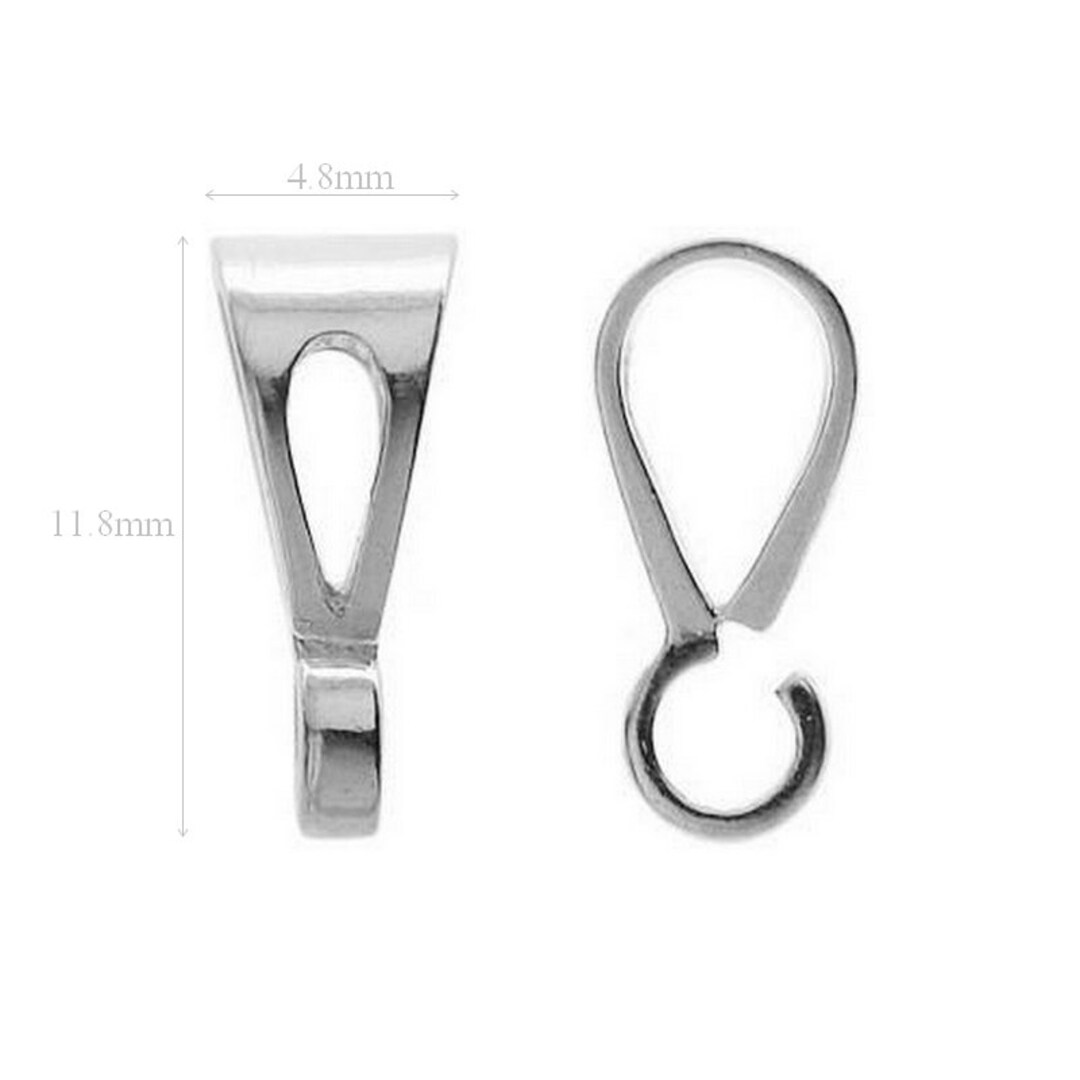Sterling Silver Pinch Bails Pendant Bails Open Ring Necklace Bails for ...