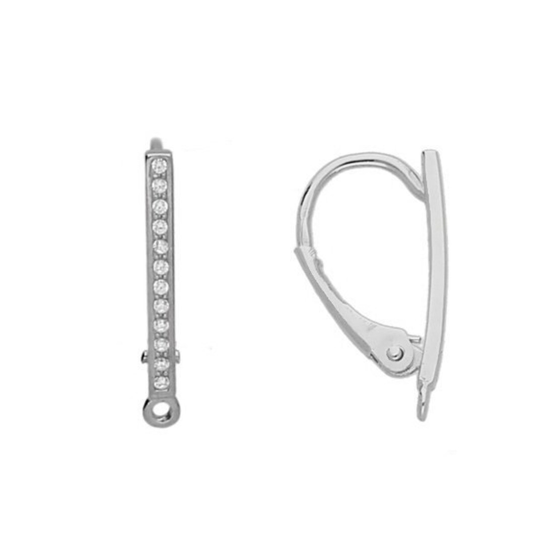Sterling Silver Lever Backs Earrings With Zircone - Etsy