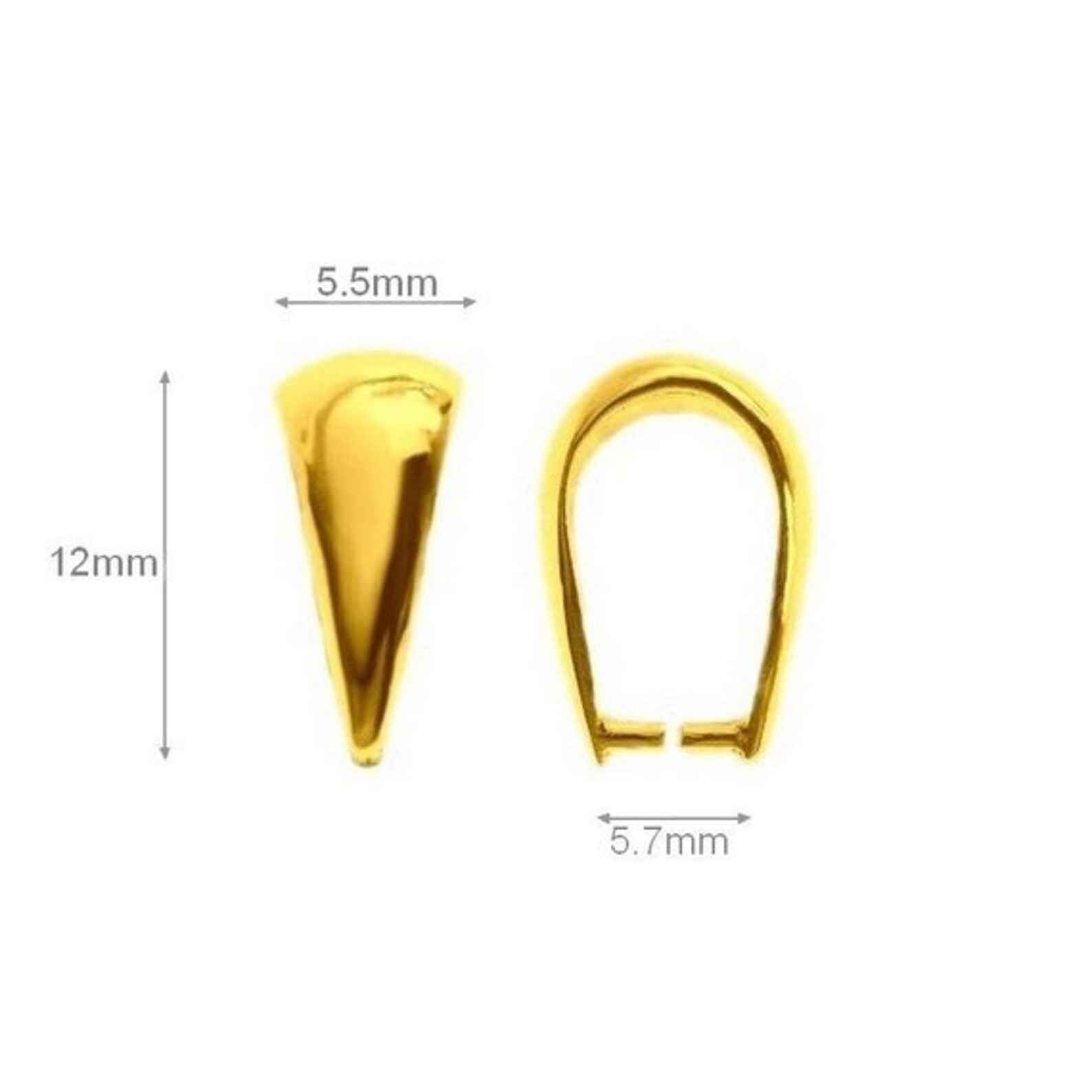 Sterling Silver Pinch Bails Pendant Bails 12mm Necklace Bails for ...