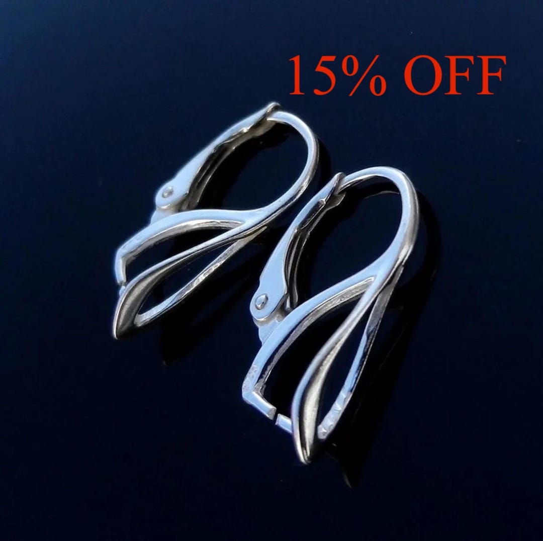 Sterling Silver Lever Back Earring Wires With Pinch Bail 18.5mm - Etsy