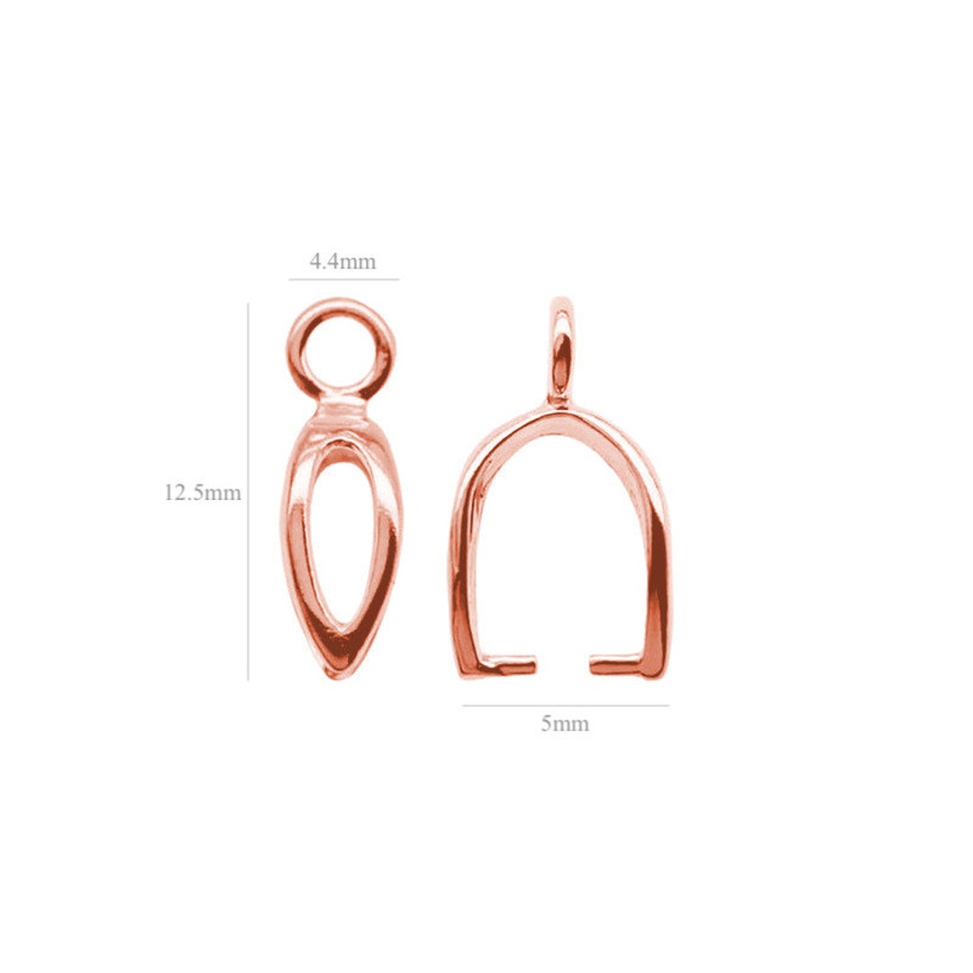 Rose Gold Pinch Bails Pendant for Necklace - Etsy
