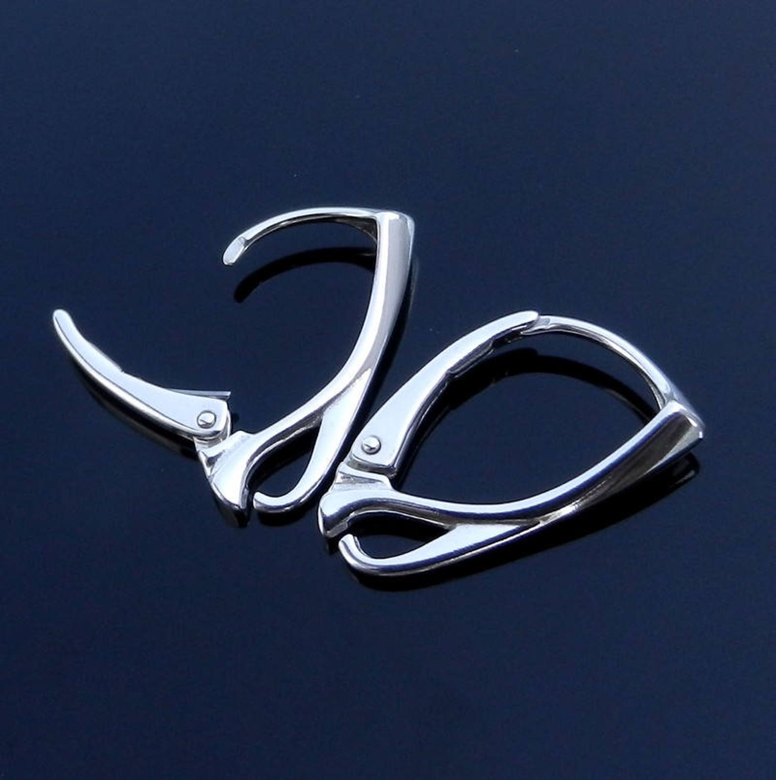 Sterling Silver Lever Back Silver Earrings Findings Jewelry - Etsy