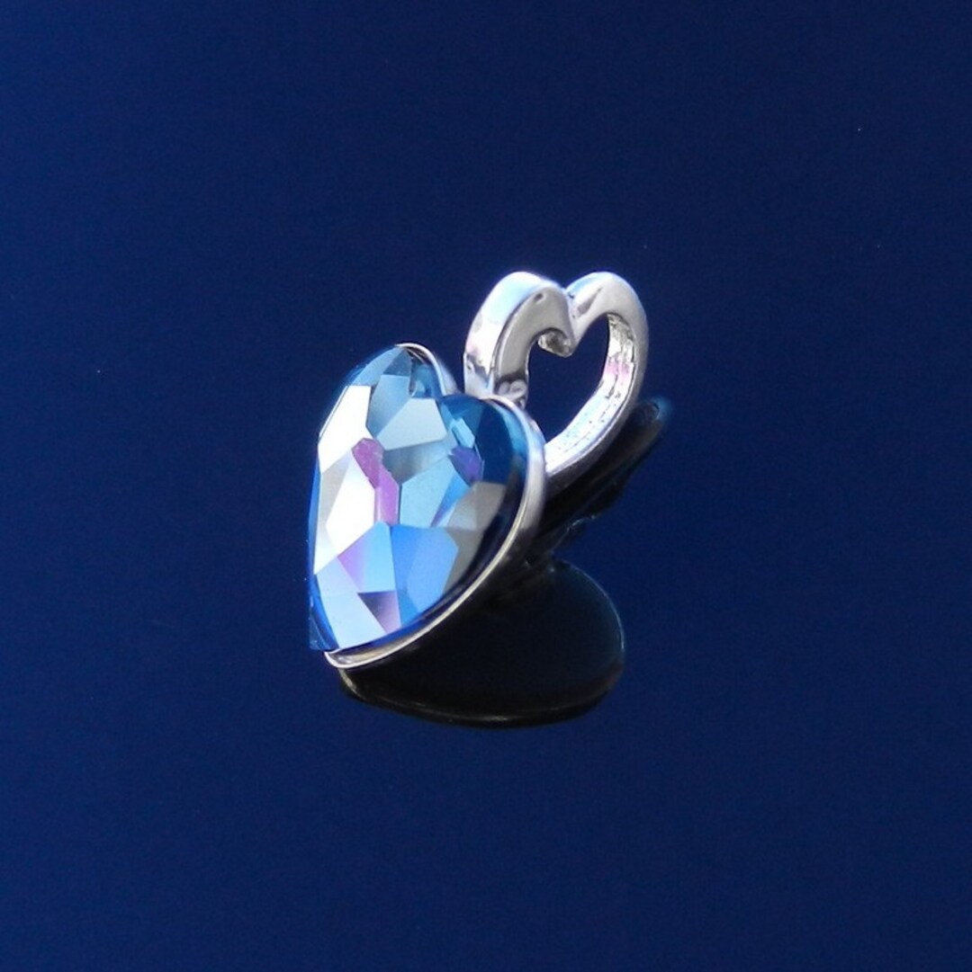 Sterling Silver Pendant Bail for Swarovski Crystal 2808 Heart Flat Back ...