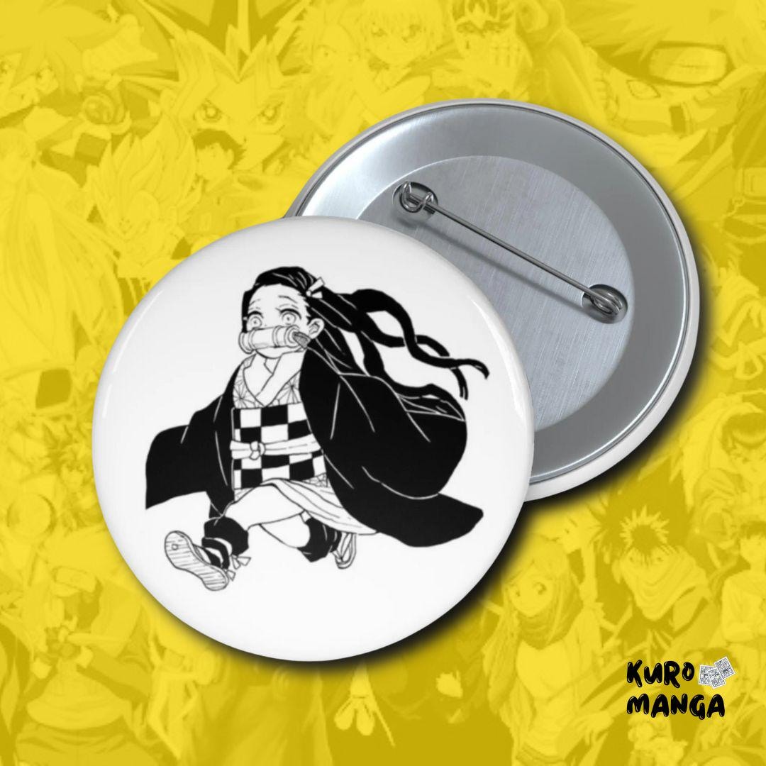 Demon Slayer Chibi Nezuko Manga Pin Custom Anime Pin Button Collectible ...