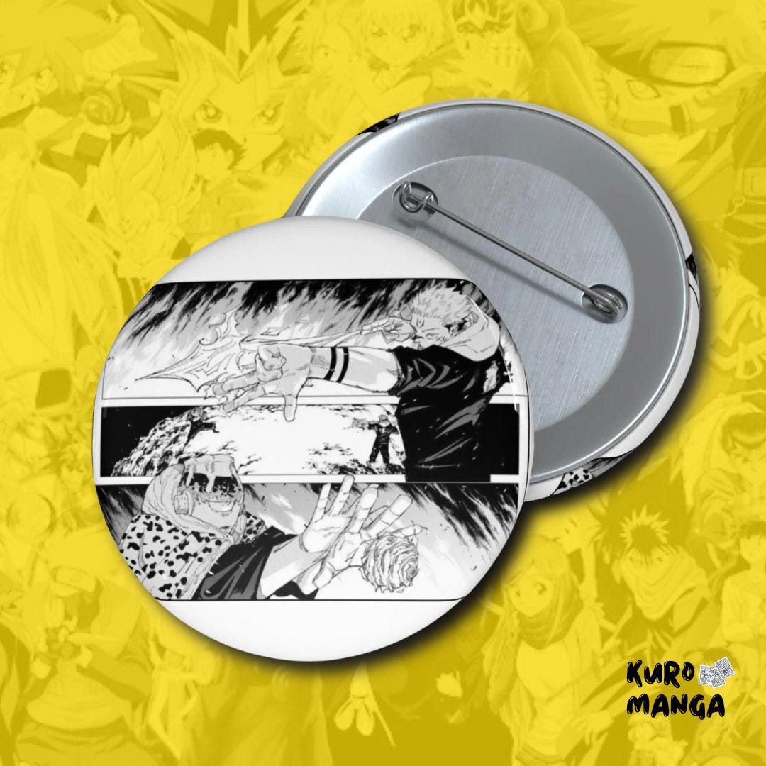 Jujutsu Kaisen Jogo Sukuna Fight Manga Pin | Custom Anime Pin Button ...