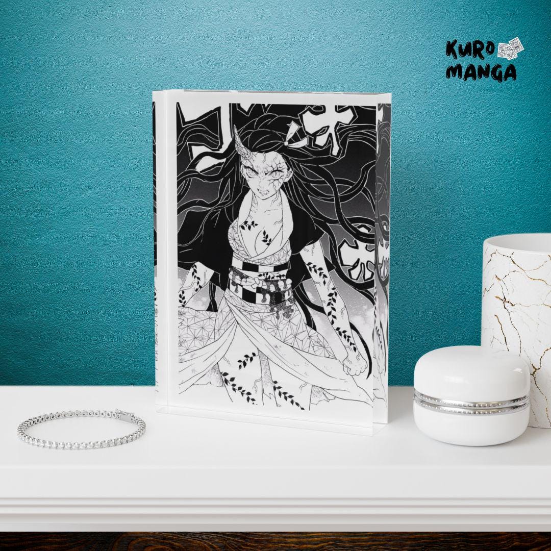 Demon Slayer Custom Acrylic Block Nezuko Demon Form Vertical Display ...