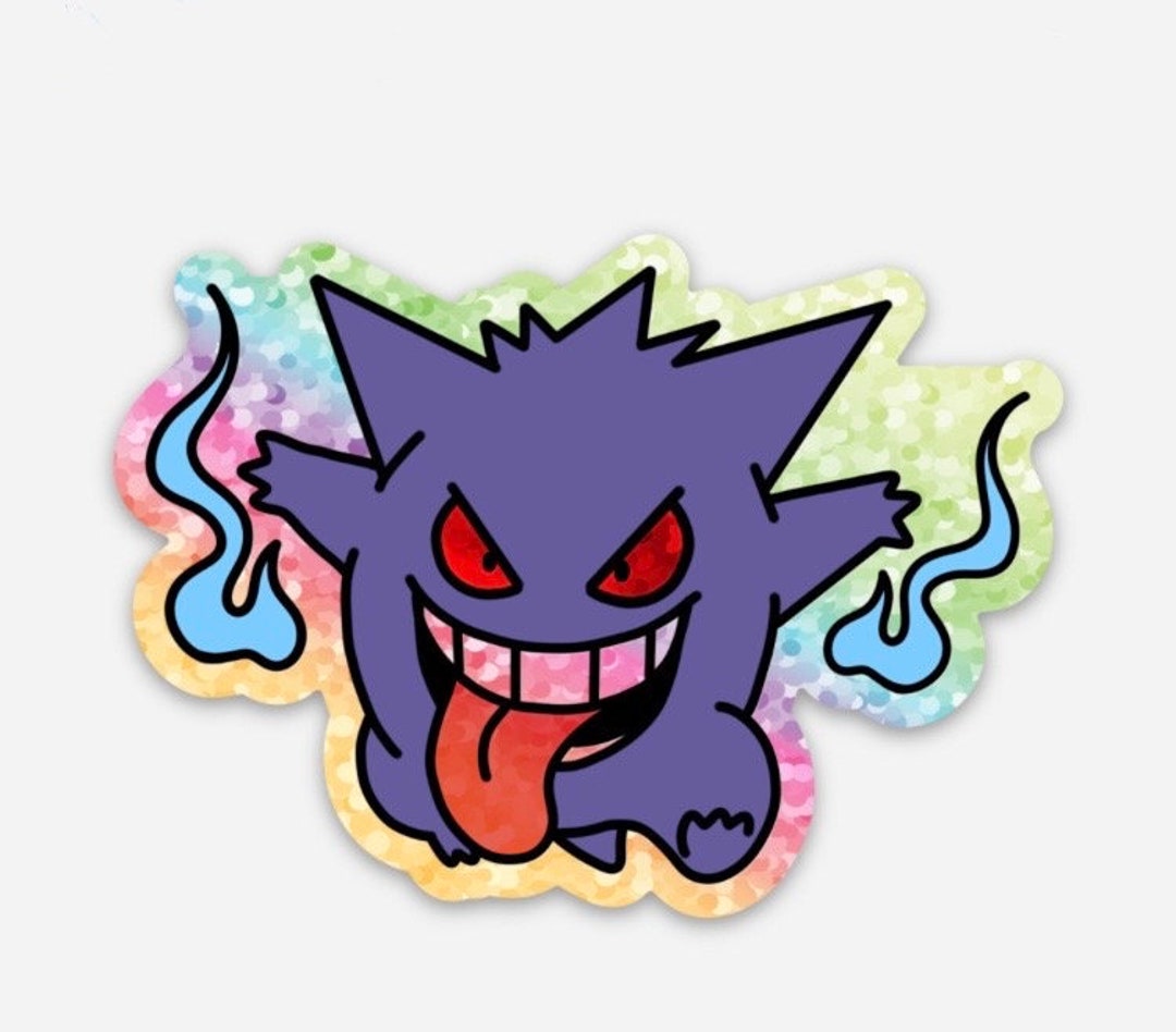 Gengar or Clefairy Glitter Sticker - Etsy