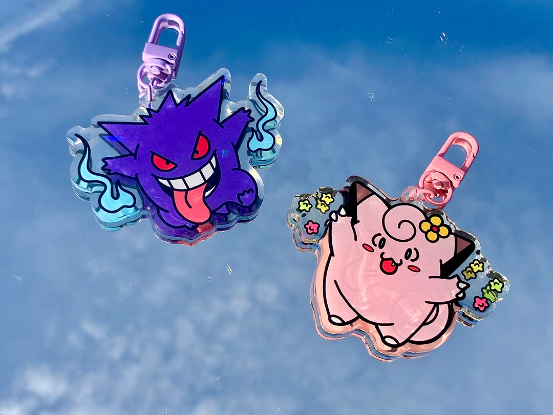 Gengar or Clefairy Epoxy Keychains - Etsy