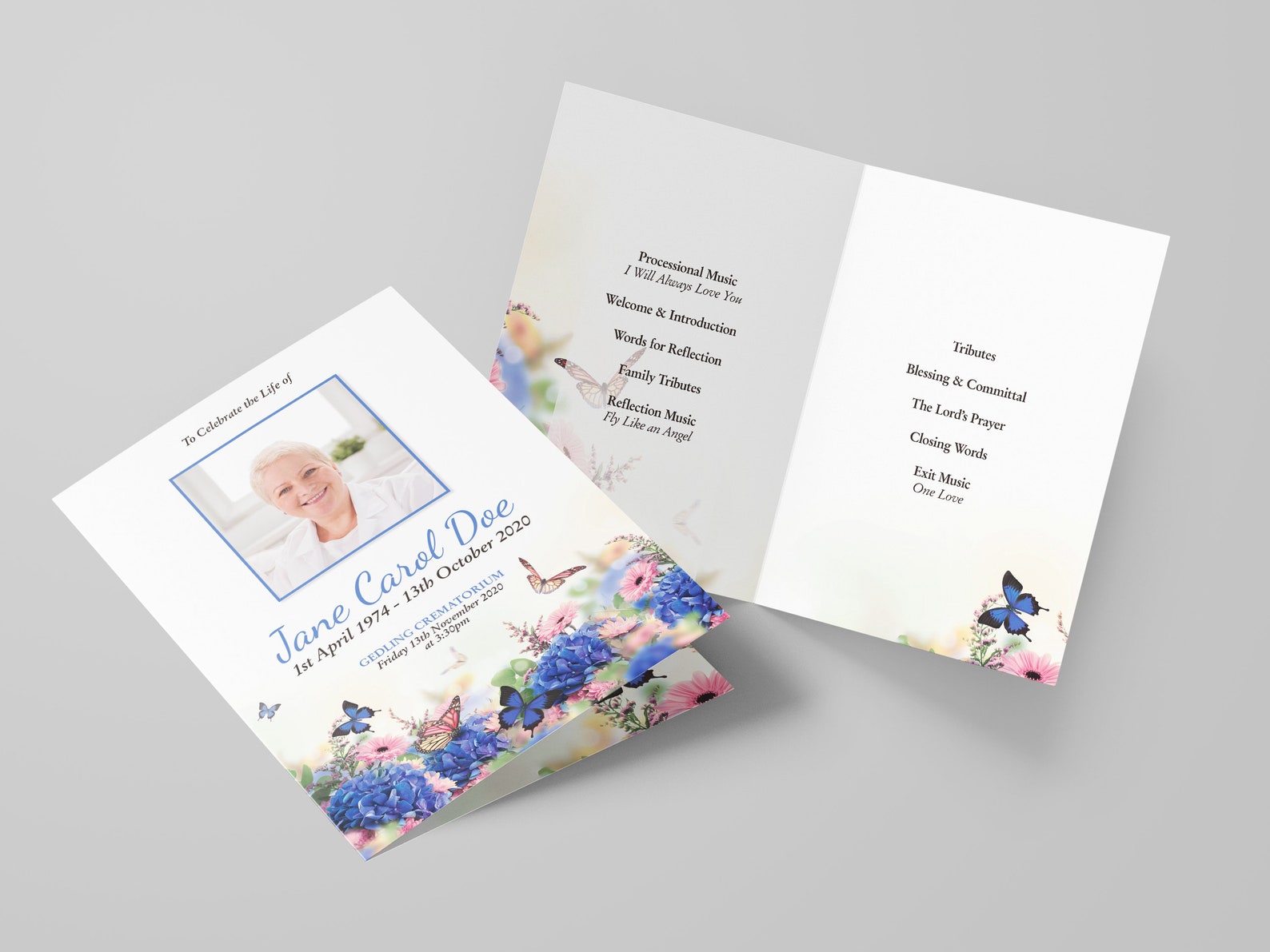 Printed 4-page Funeral Order of Service Cards A4 Folded to - Etsy UK