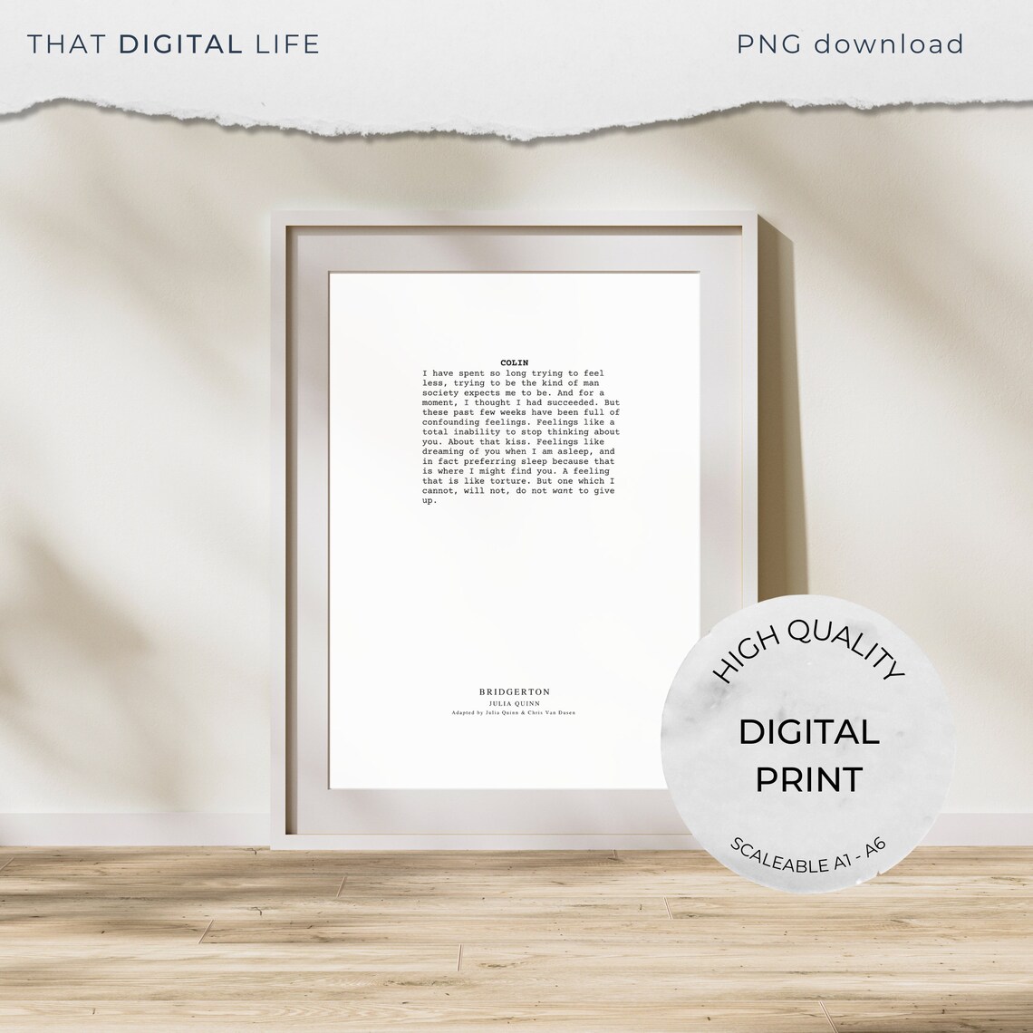 Script Art, Colin and Penelope, Carriage Scene, Gifts for Her, Digital ...