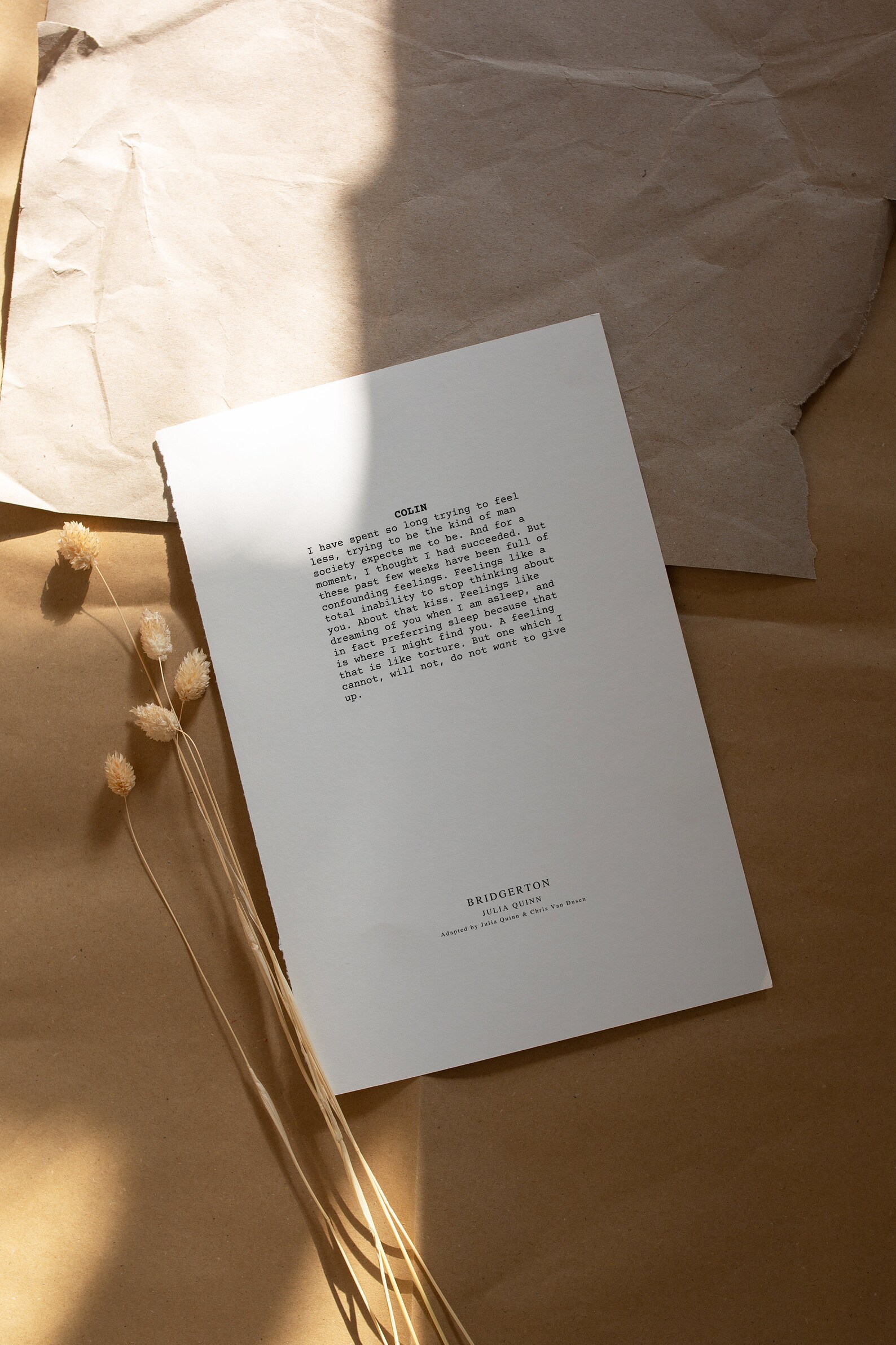 Script Art, Colin and Penelope, Carriage Scene, Gifts for Her, Digital ...