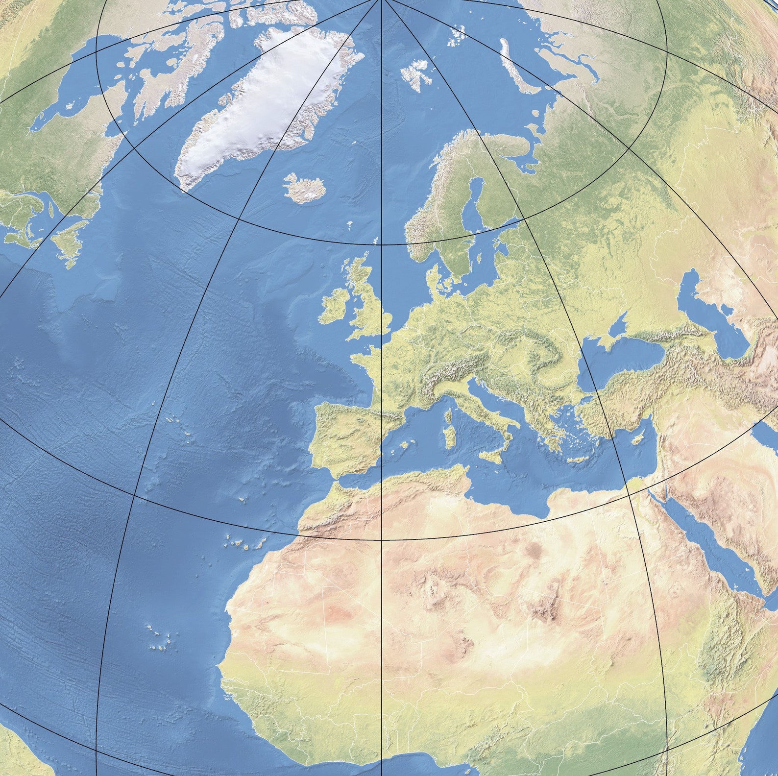 Orthographic Map Of The World - United States Map