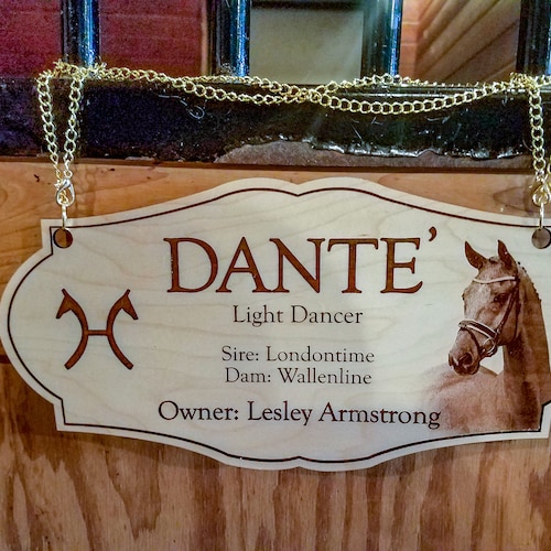 Fancy Horse Stall Name Plate Solid Brass and Wood - Etsy