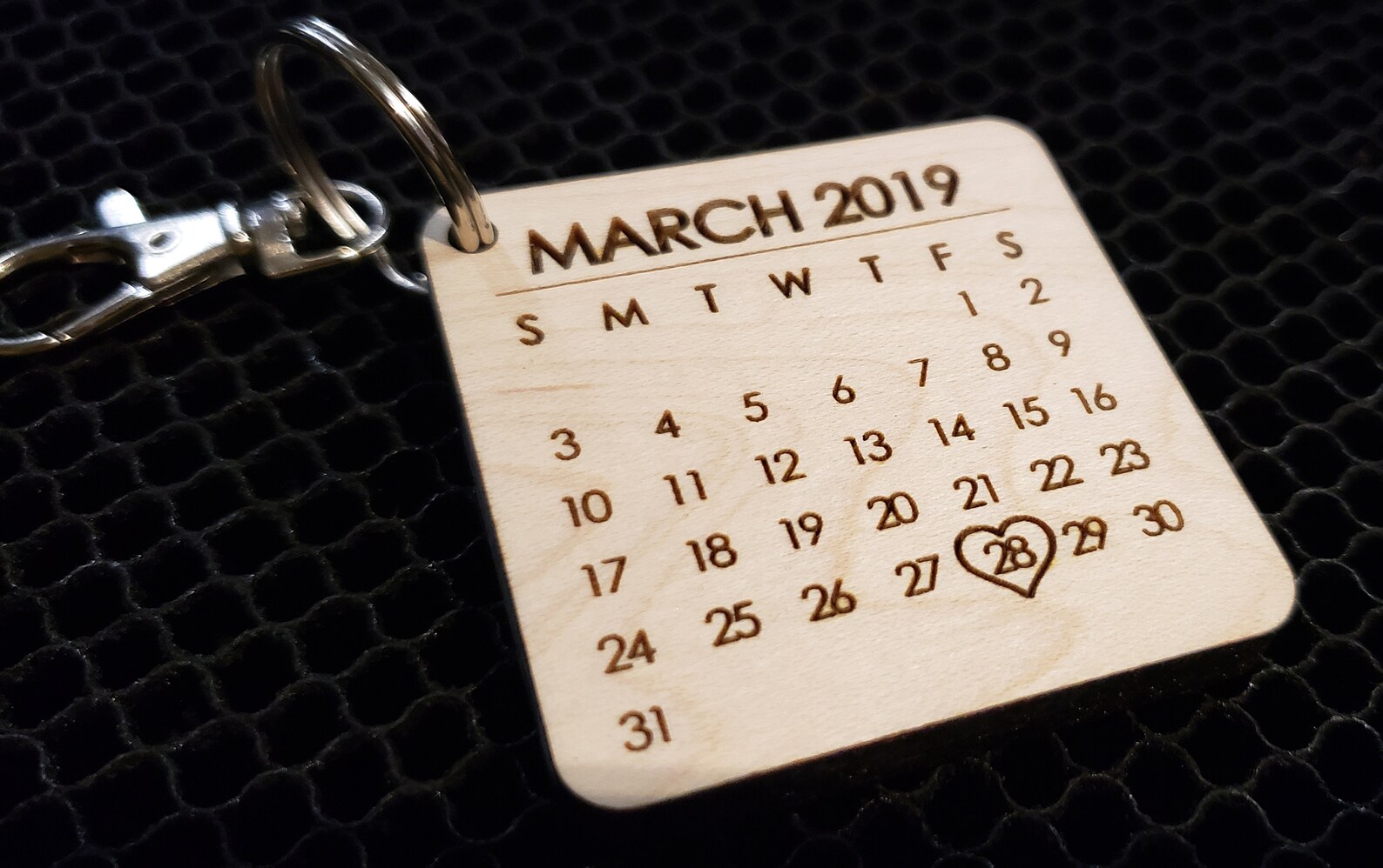 Calendar Keychain, Anniversary Keychain, Anniversary Gift, Wedding ...
