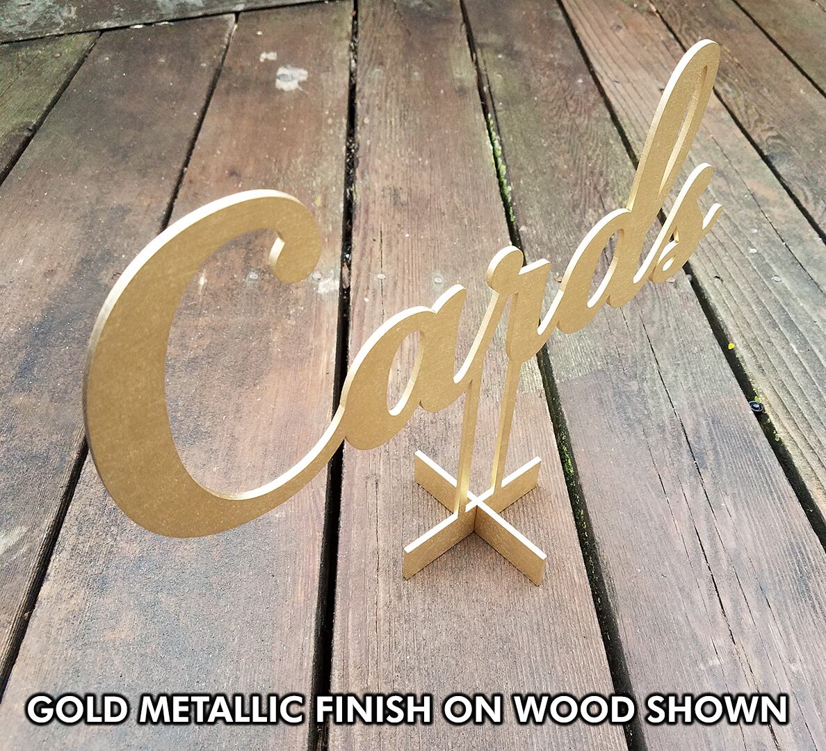 CARDS Sign With Easel for Weddings Birthdays Etc. in Wood or | Etsy