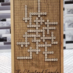 Custom Family Scrabble Tile Sign: Personalized Wood Board - Etsy