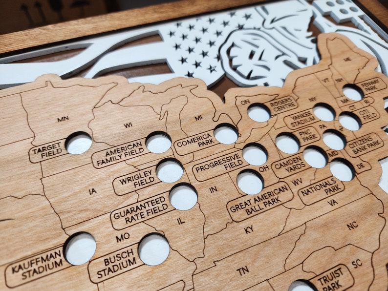 Custom Baseball Stadium Map MLB Stadium Map Pro Baseball - Etsy