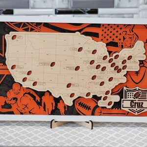 Custom Football Stadium Map, NFL Stadium Map, Pro Football Stadium ...