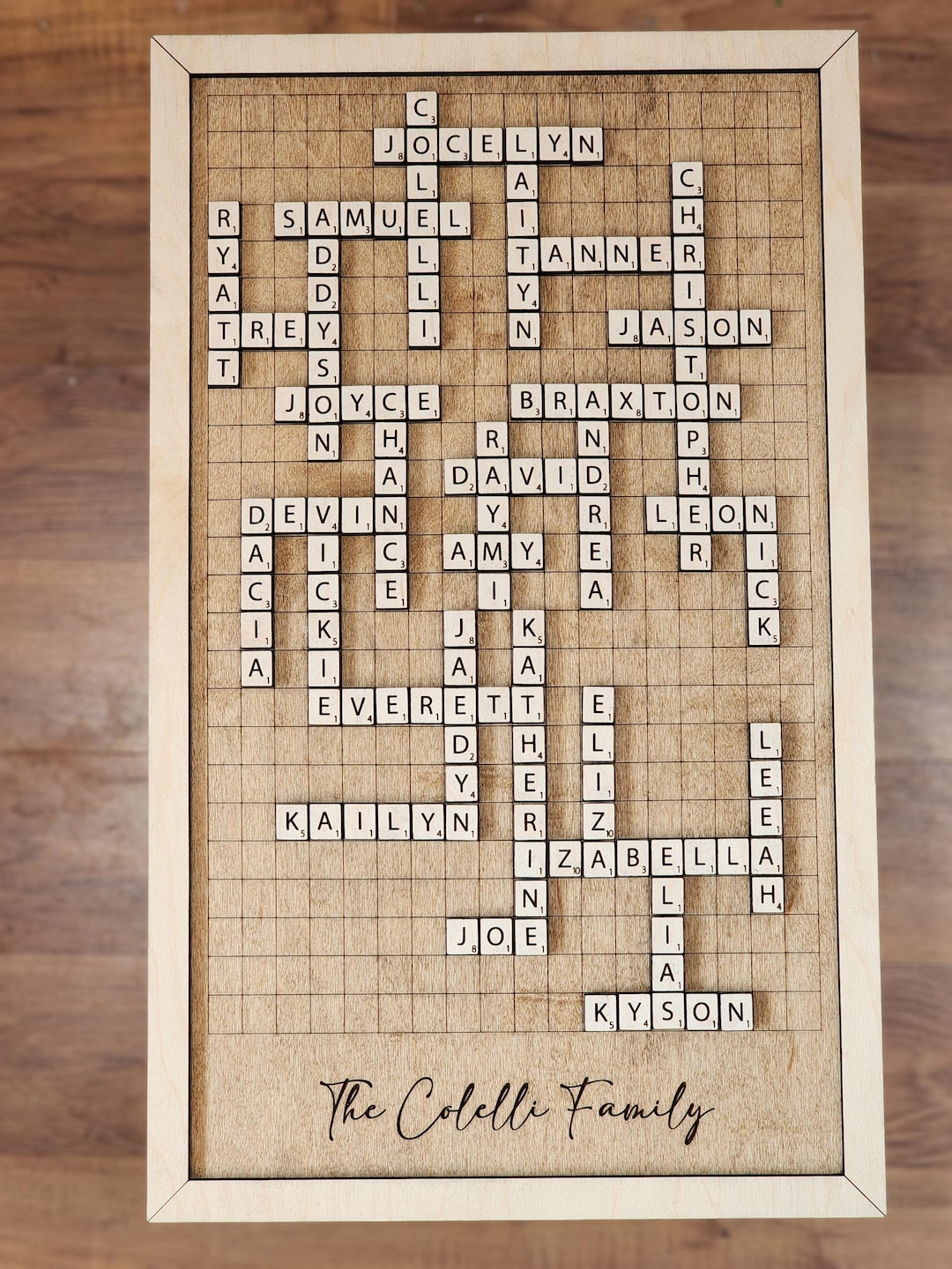 Custom Family Scrabble Tile Sign: Personalized Wood Board - Etsy