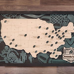 Custom Football Stadium Map, NFL Stadium Map, Pro Football Stadium ...