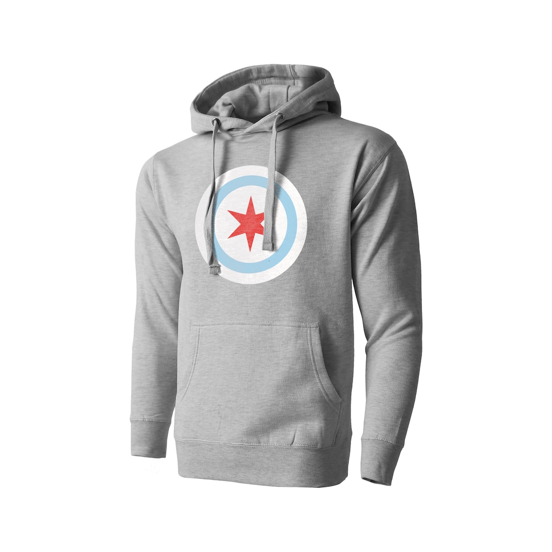 Chicago Flag Hoodie Red Star Brand Logo Icon Emblem Shield Chicagoland ...