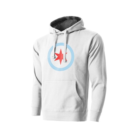 Chicago Flag Hoodie Red Star Brand Logo Emblem City Shield | Etsy