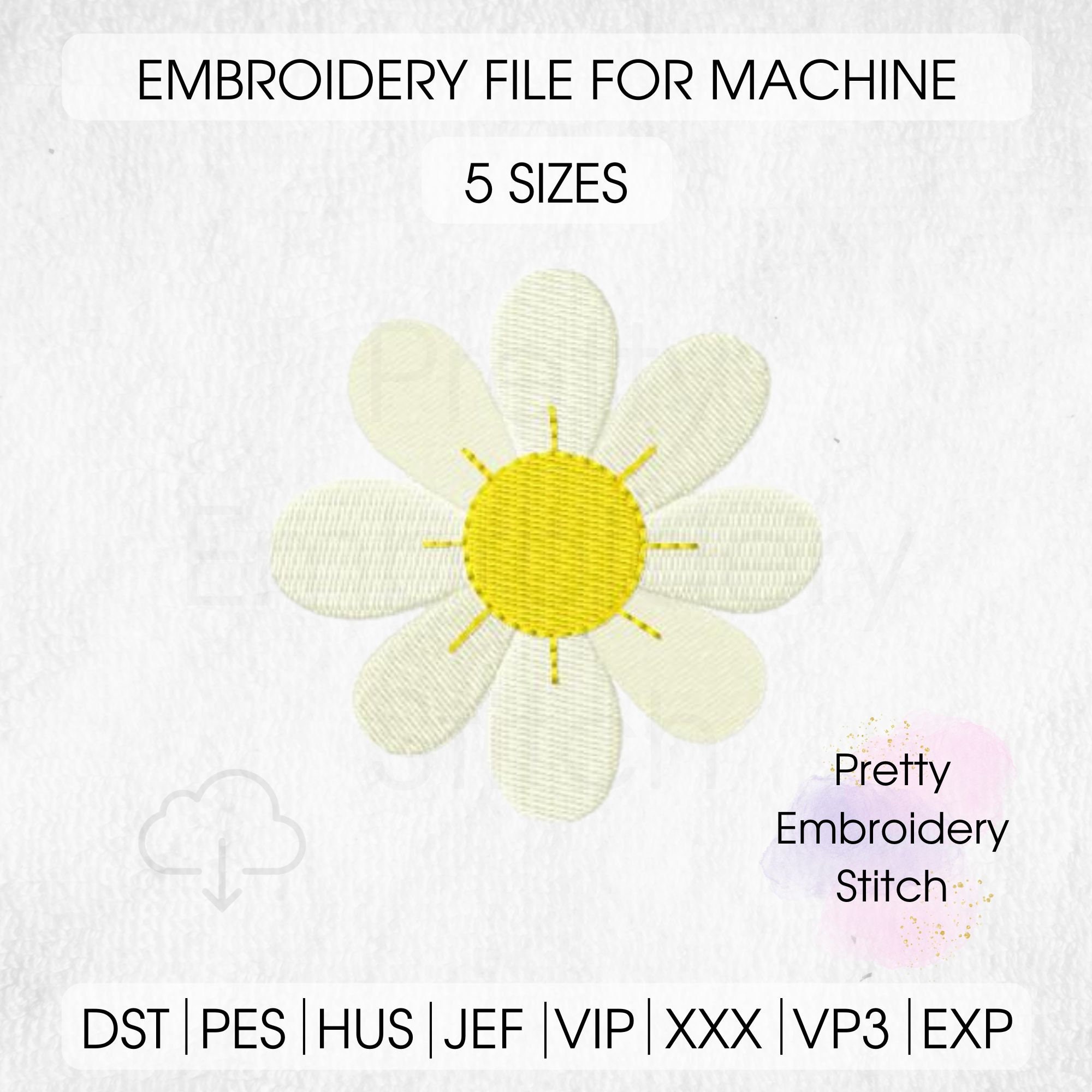 Daisy Embroidery Design, Mini Flower Embroidery Design, Simple Flower ...