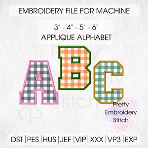Alphabet Applique Design 4 Sizes Machine Embroidery Design File - Etsy