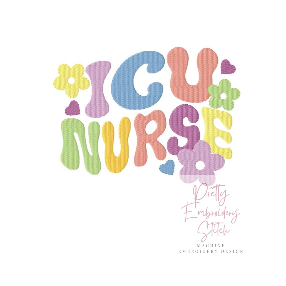 ICU Nurse Embroidery Design 3 Sizes 8 Formats - Etsy