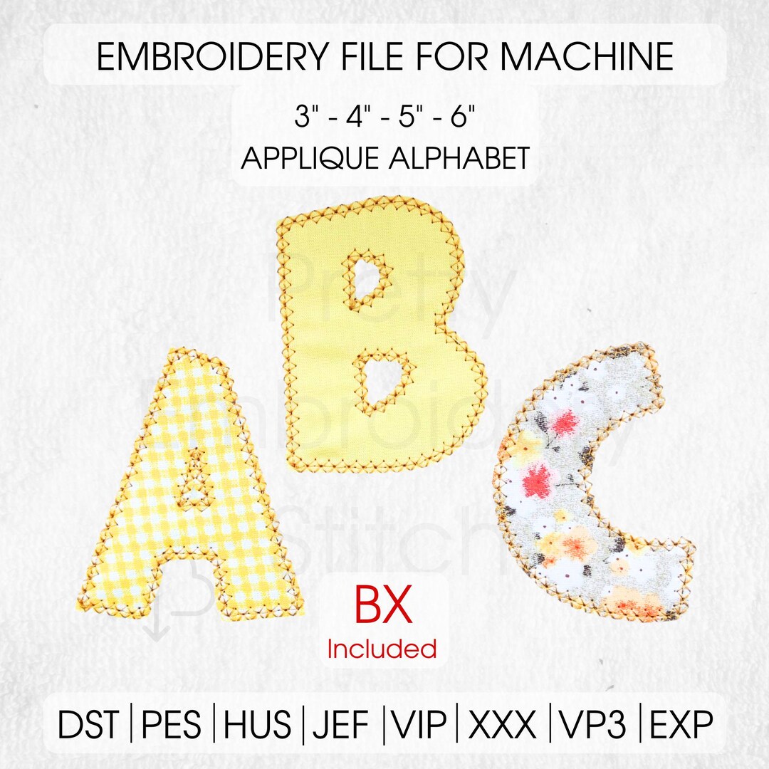 Applique Alphabet Design - 4 Sizes - Machine Embroidery Design File - Etsy