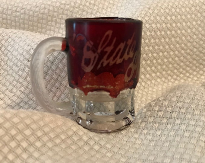 Antique EAPG Ruby Stain 1911 State Fair Miniature Glass Mug - Etsy
