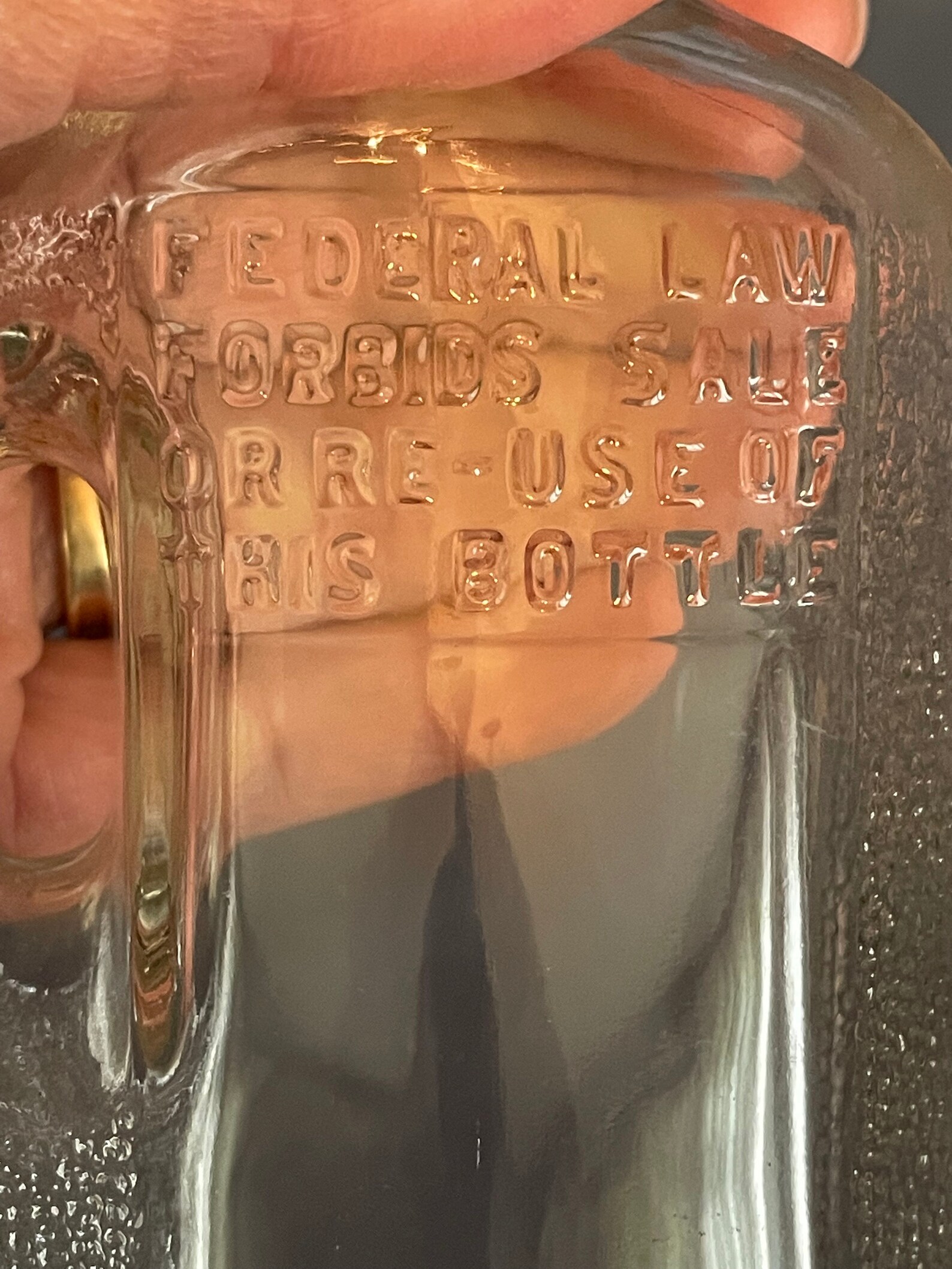 Embossed Glass Liquor Bottle With Handle, C1940s - Etsy