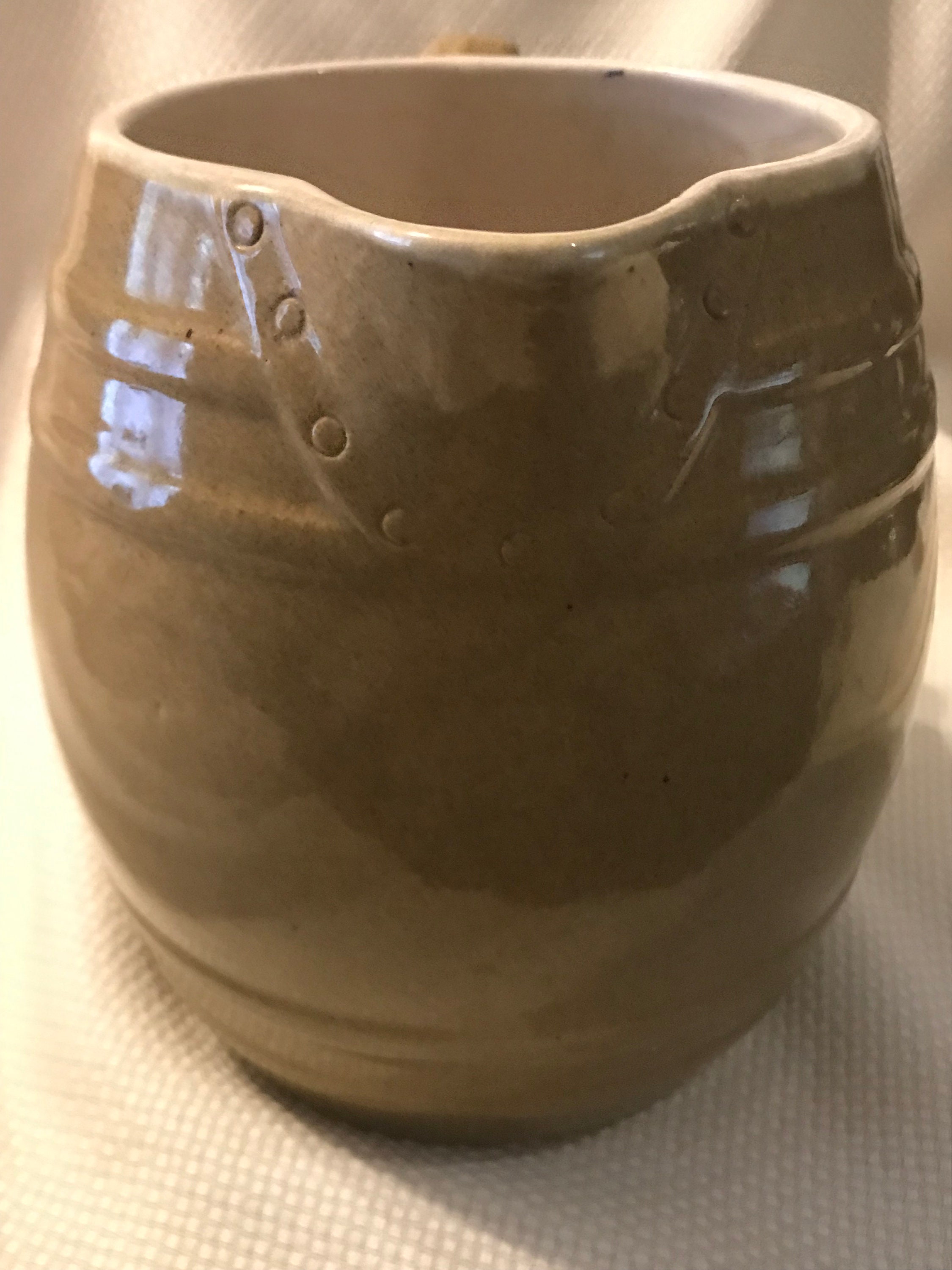 Vintage UHL Pottery Co. Stoneware Barrel Pitcher - Etsy