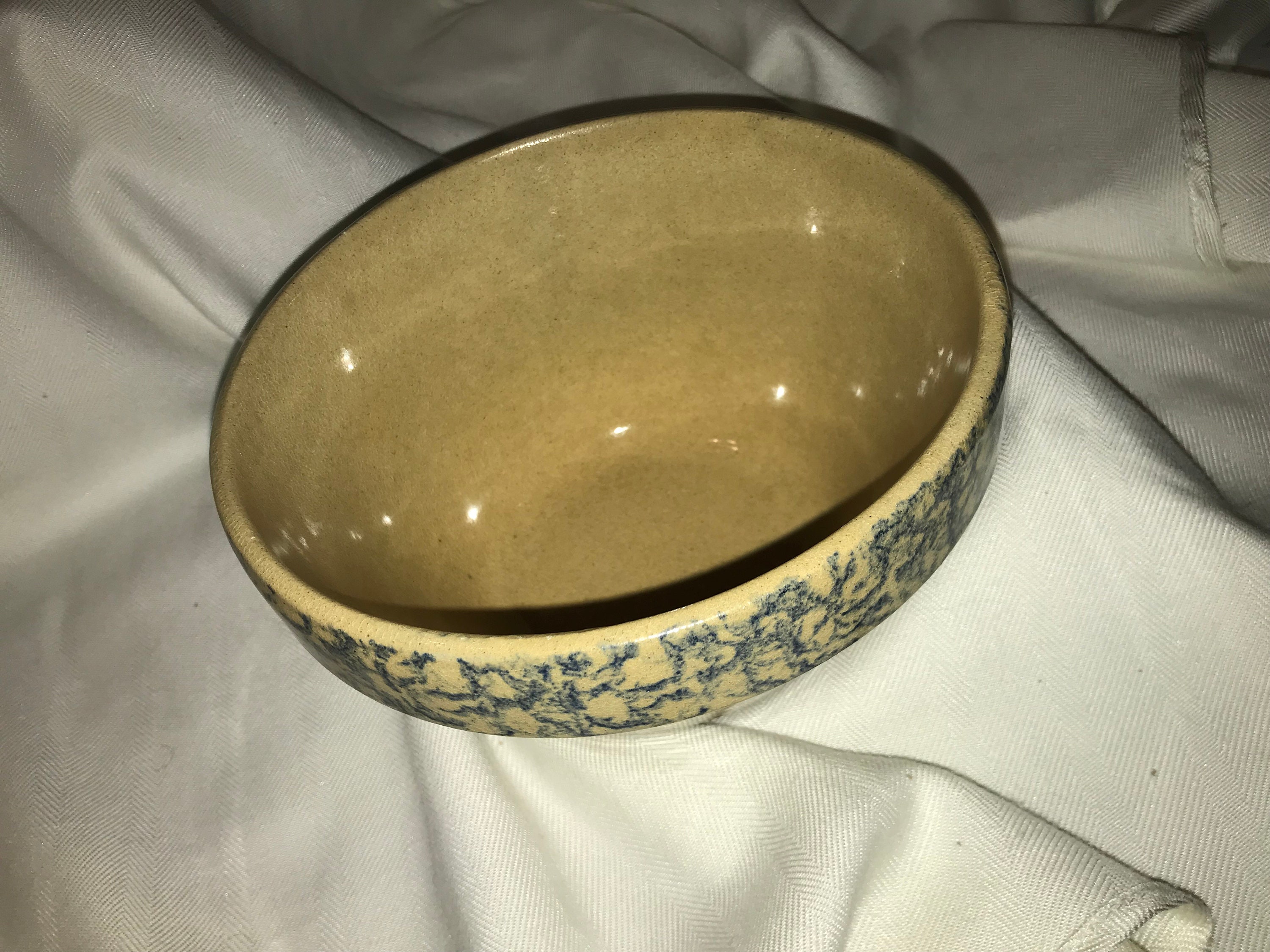 Robinson Ransbottom Blue Spongeware Bowl Vintage Stoneware - Etsy