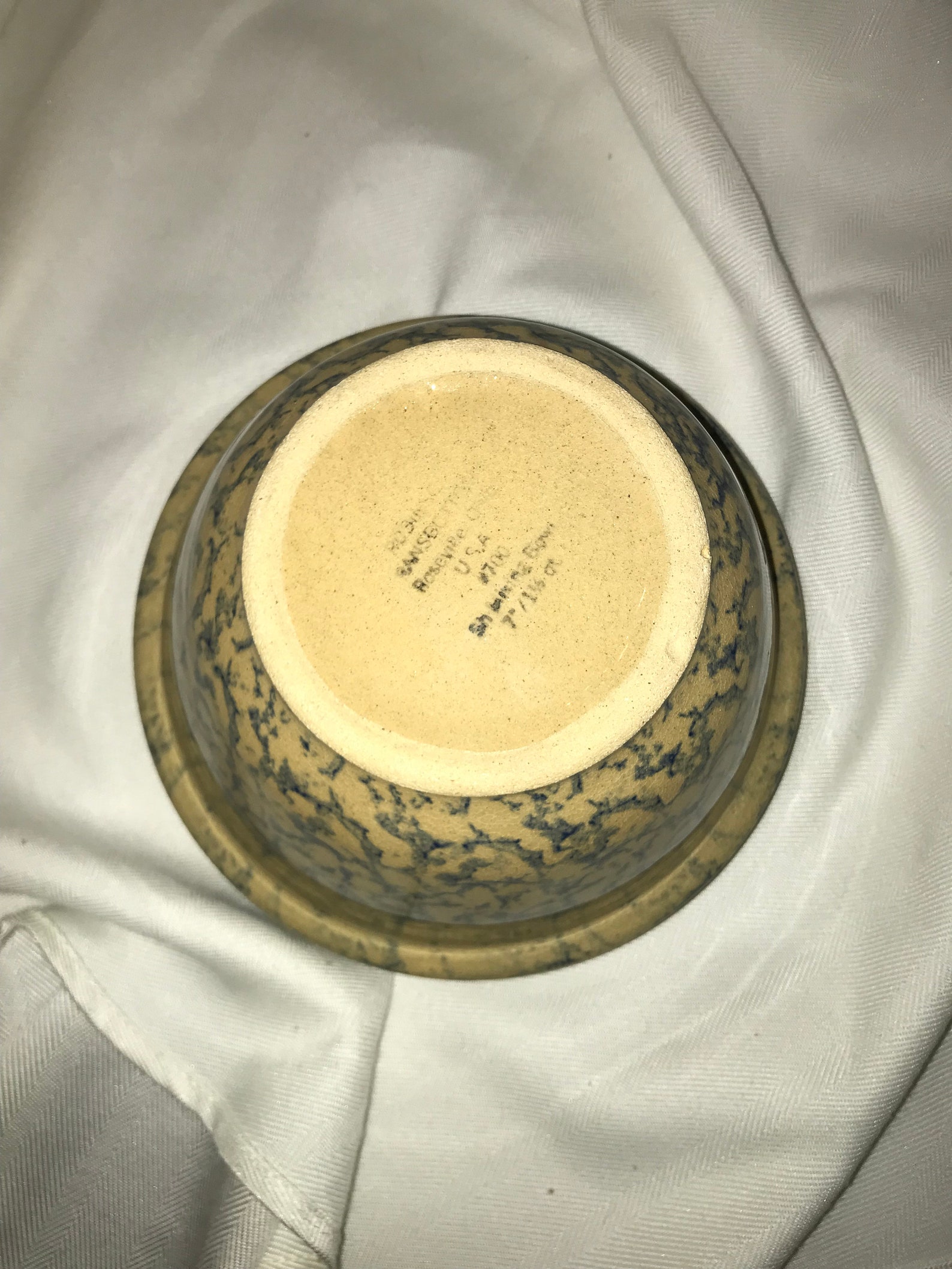 Robinson Ransbottom Blue Spongeware Bowl Vintage Stoneware - Etsy