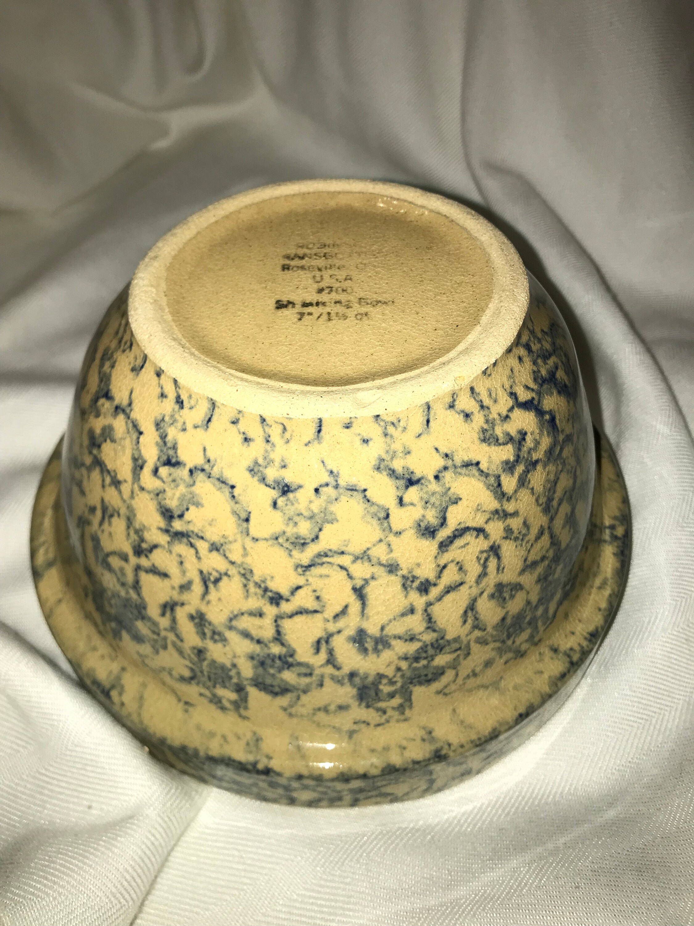 Robinson Ransbottom Blue Spongeware Bowl Vintage Stoneware - Etsy