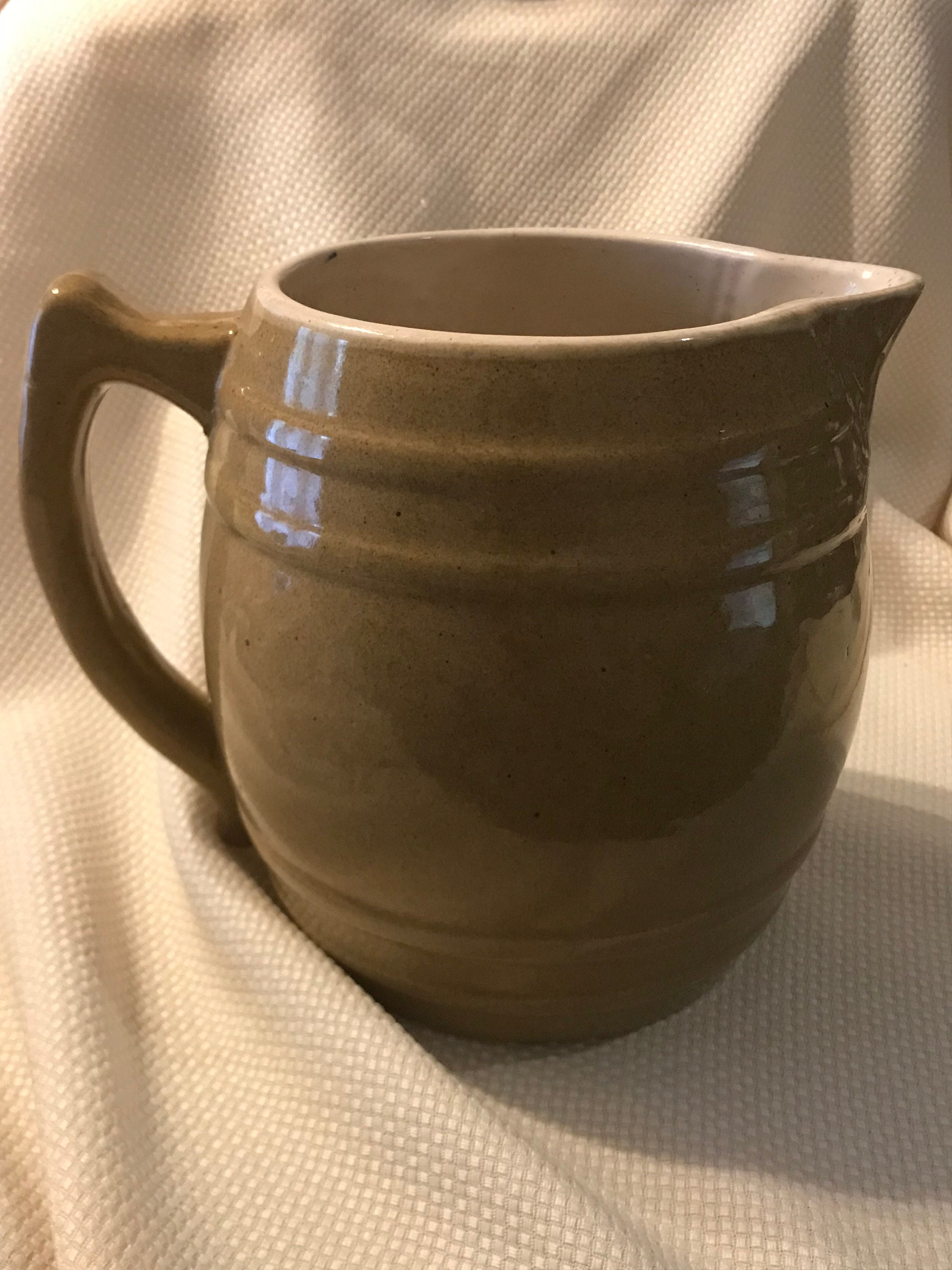 Vintage UHL Pottery Co. Stoneware Barrel Pitcher - Etsy