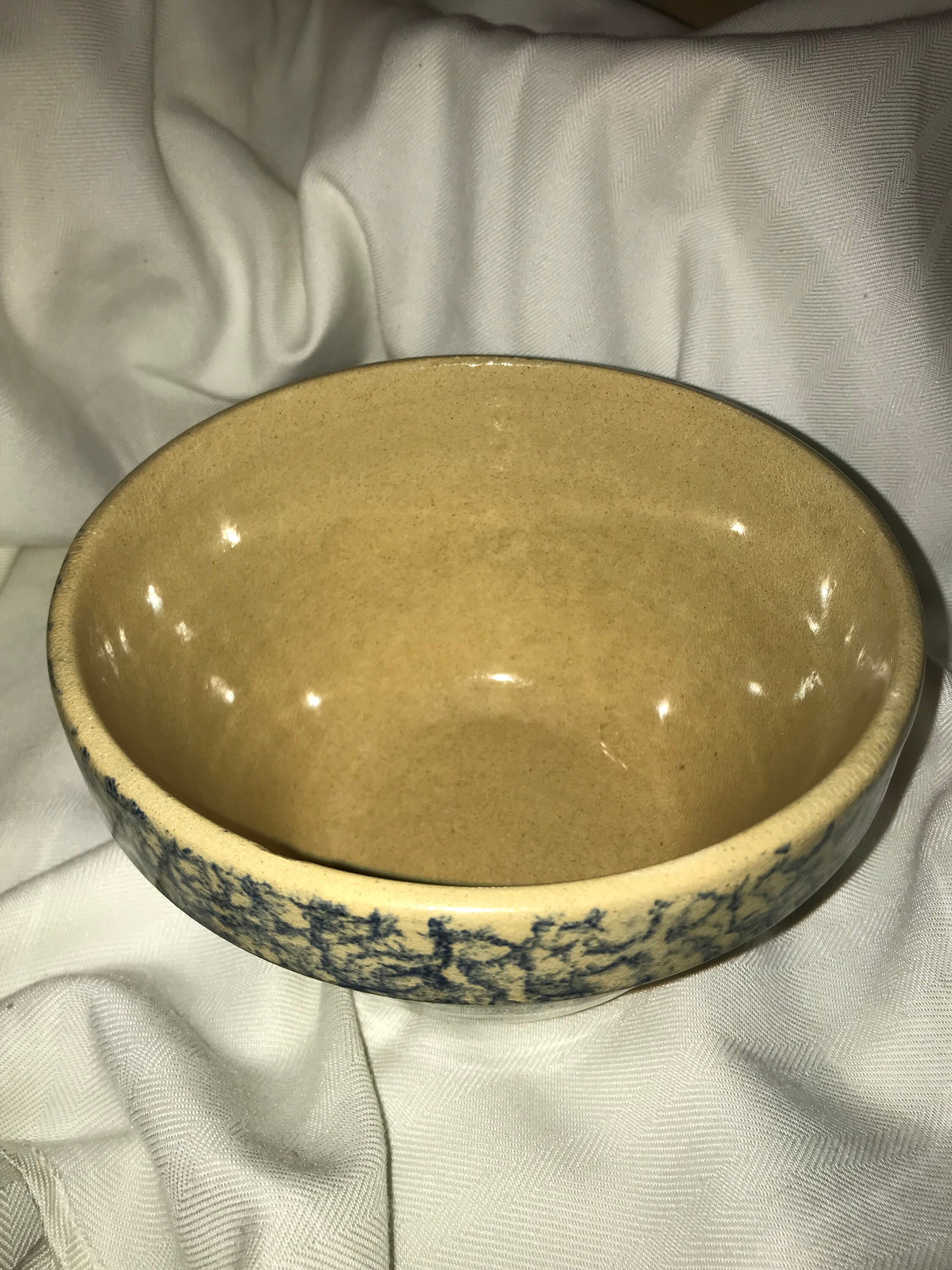 Robinson Ransbottom Blue Spongeware Bowl Vintage Stoneware - Etsy