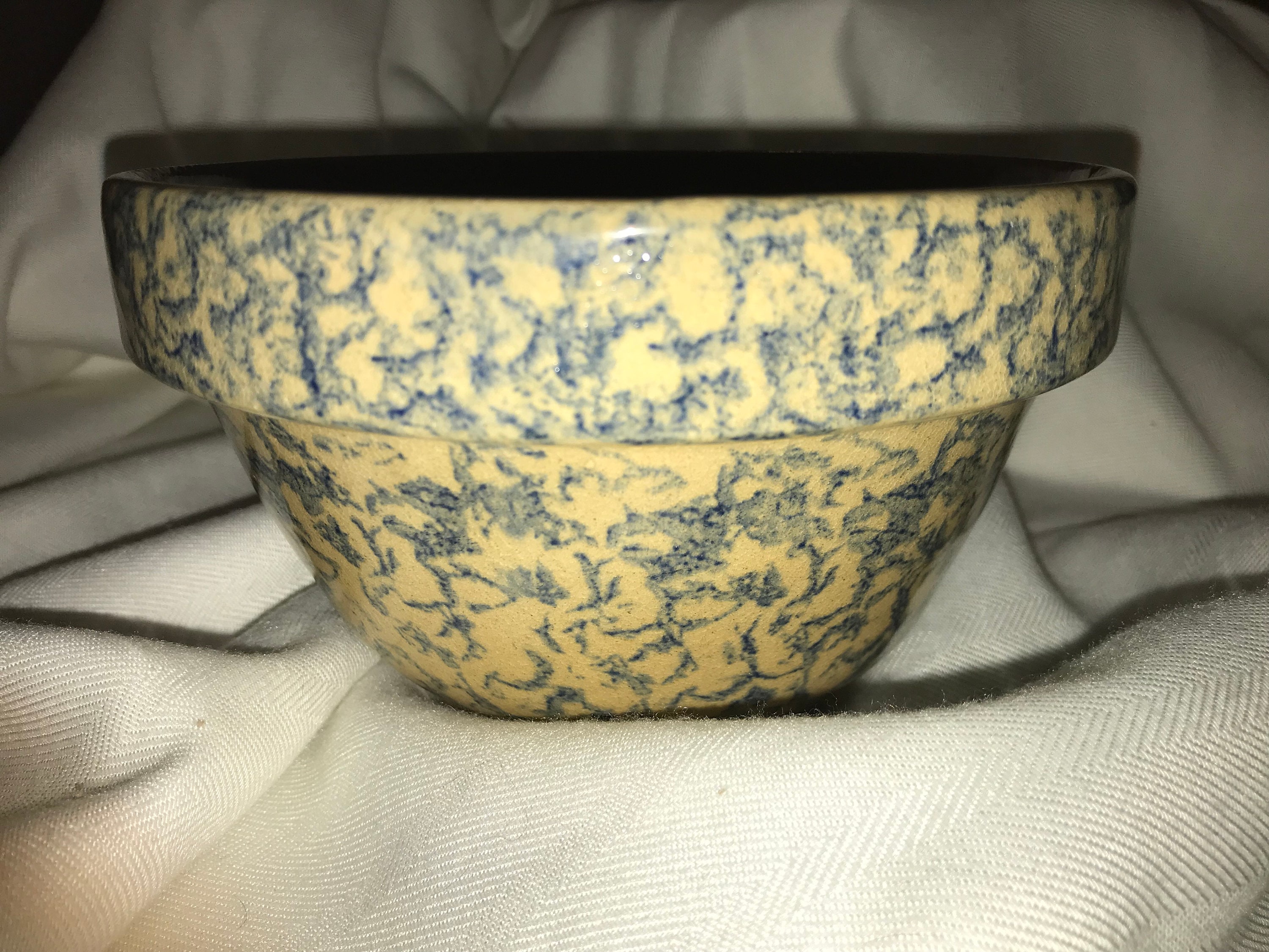 Robinson Ransbottom Blue Spongeware Bowl Vintage Stoneware - Etsy