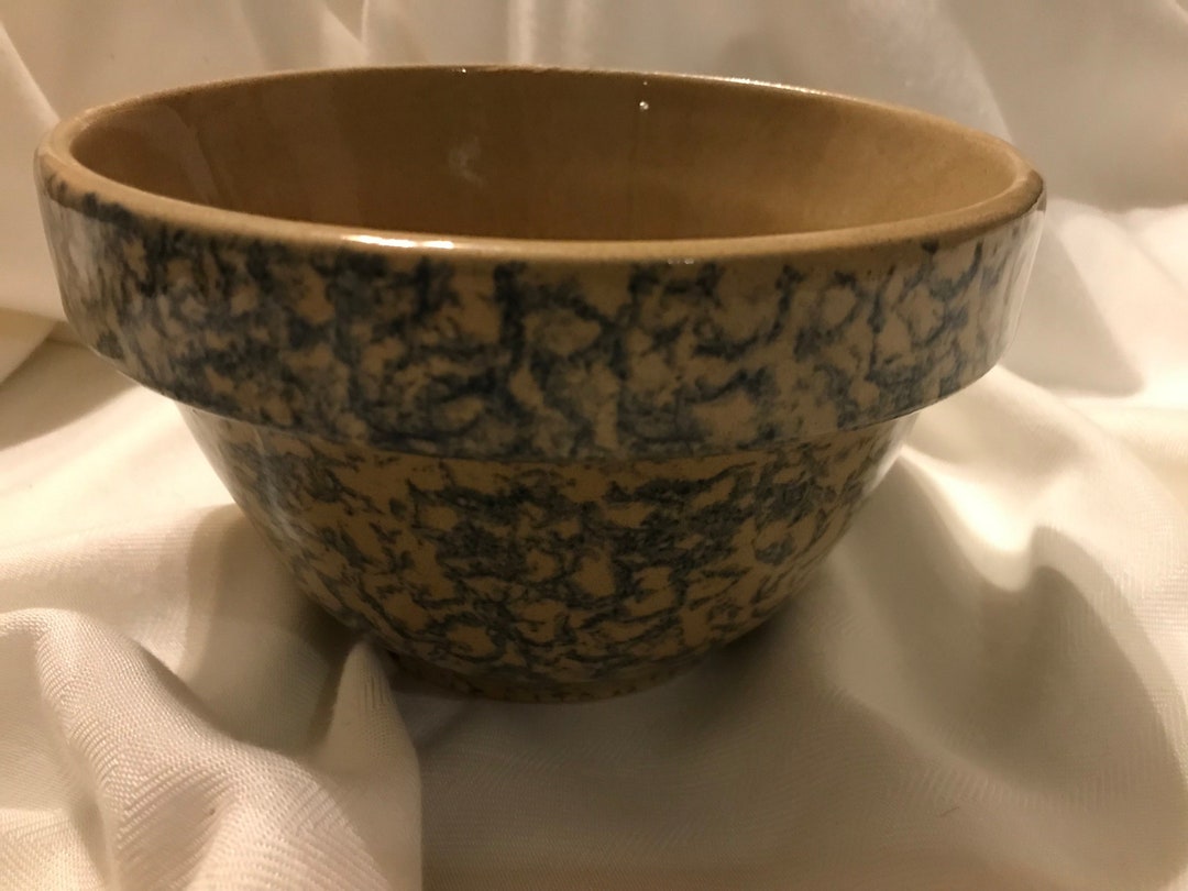 Robinson Ransbottom Blue Spongeware Bowl Vintage Stoneware - Etsy