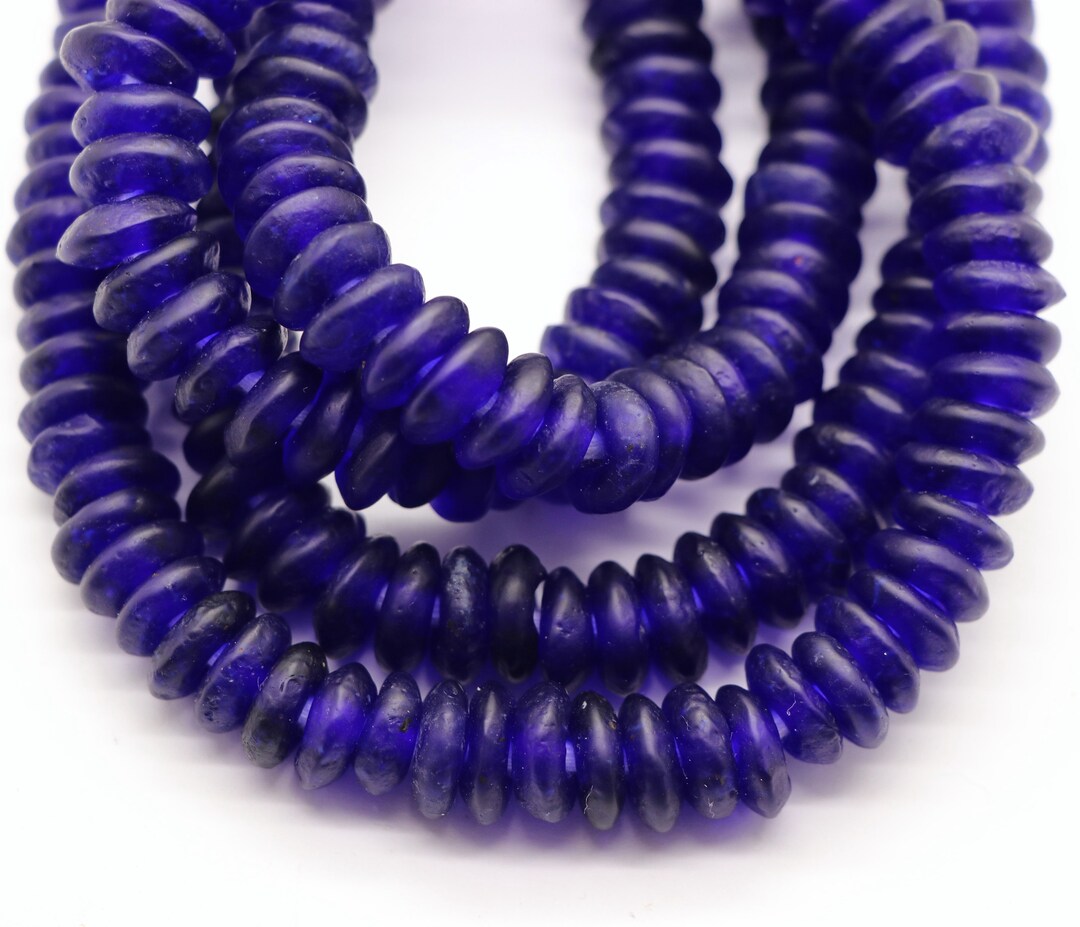 African Recycled Glass Donut Slices - Etsy
