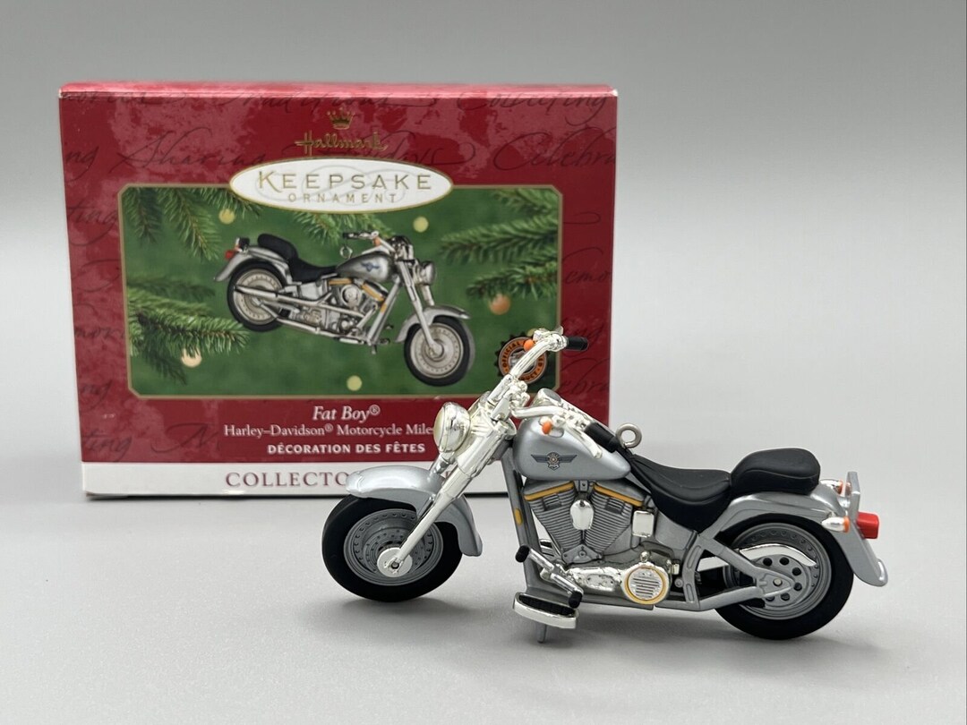 Hallmark Vintage Keepsake Ornament Fat Boy Harley Davidson Motorcycle ...