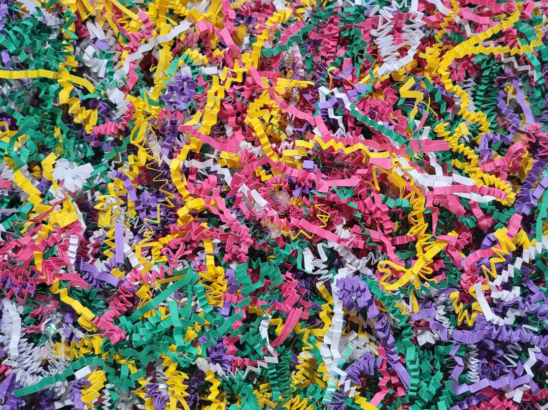 Springtime Crinkle Paper Easter Basket Blend Vibrant Shredded Packaging ...
