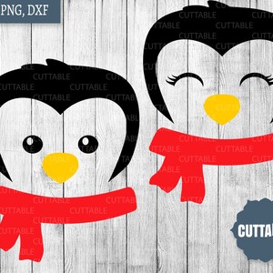 Penguin Faces SVG Files, Penguin Clipart Svg Cut Outs, Dxf Penguin ...